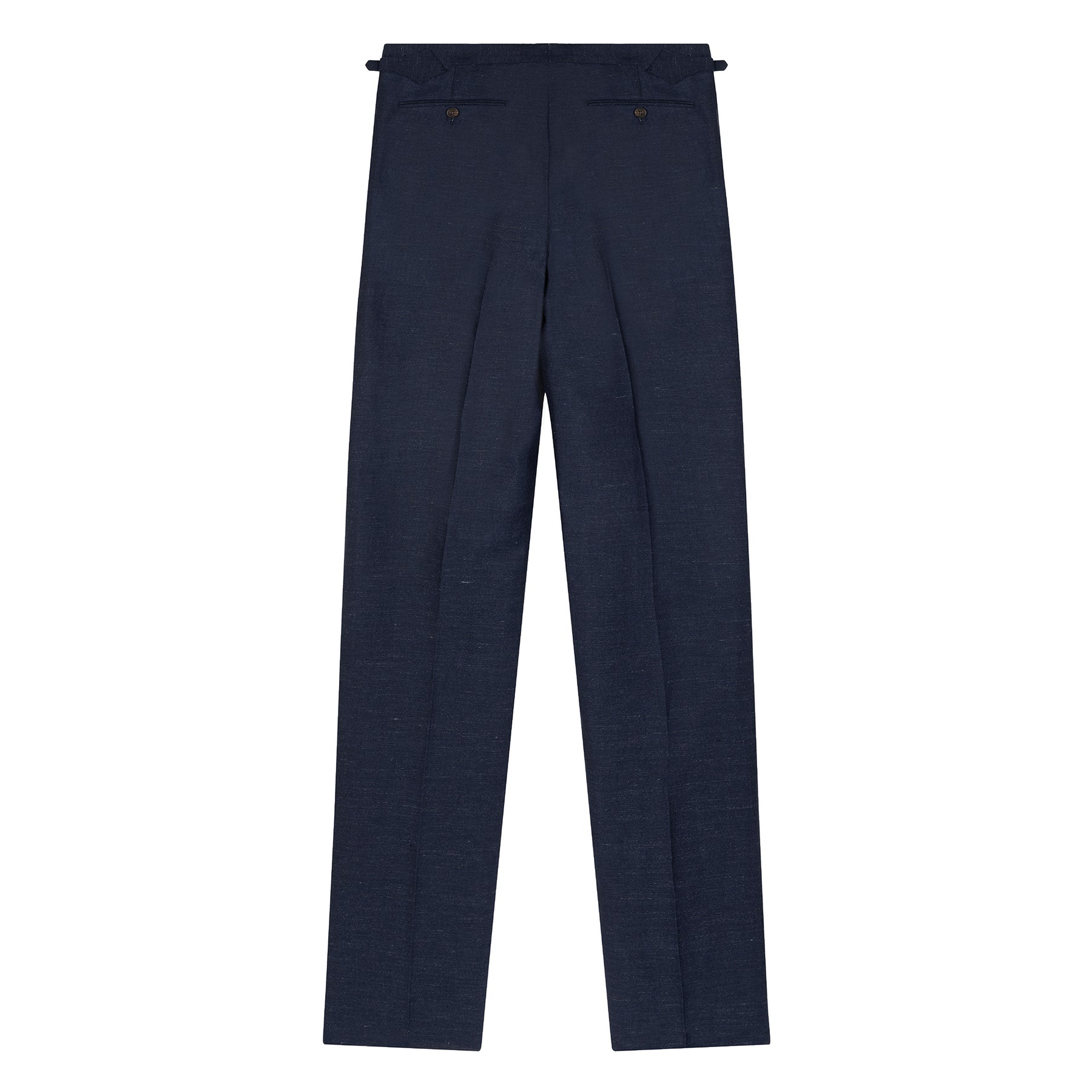 Duke Navy Linen And Fresco Wool Trousers – Kit Blake