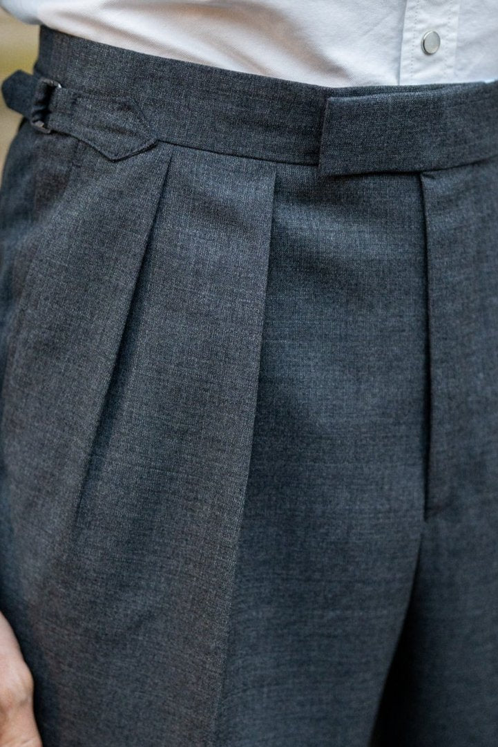 Grant Mid Grey Tropical Wool Trousers – Kit Blake